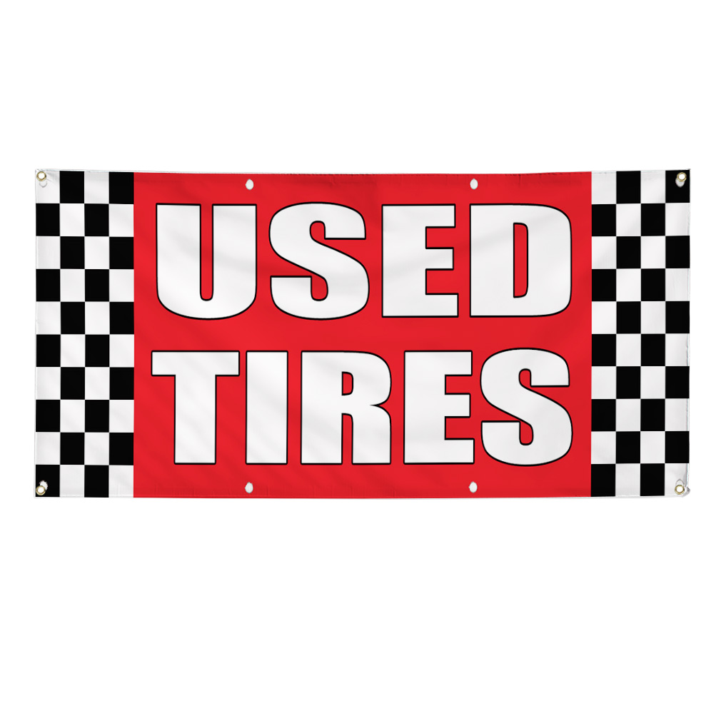 USED TIRES Auto Body Shop Car Repair Banner Sign 3 ft x 6 ft /w 6 ...