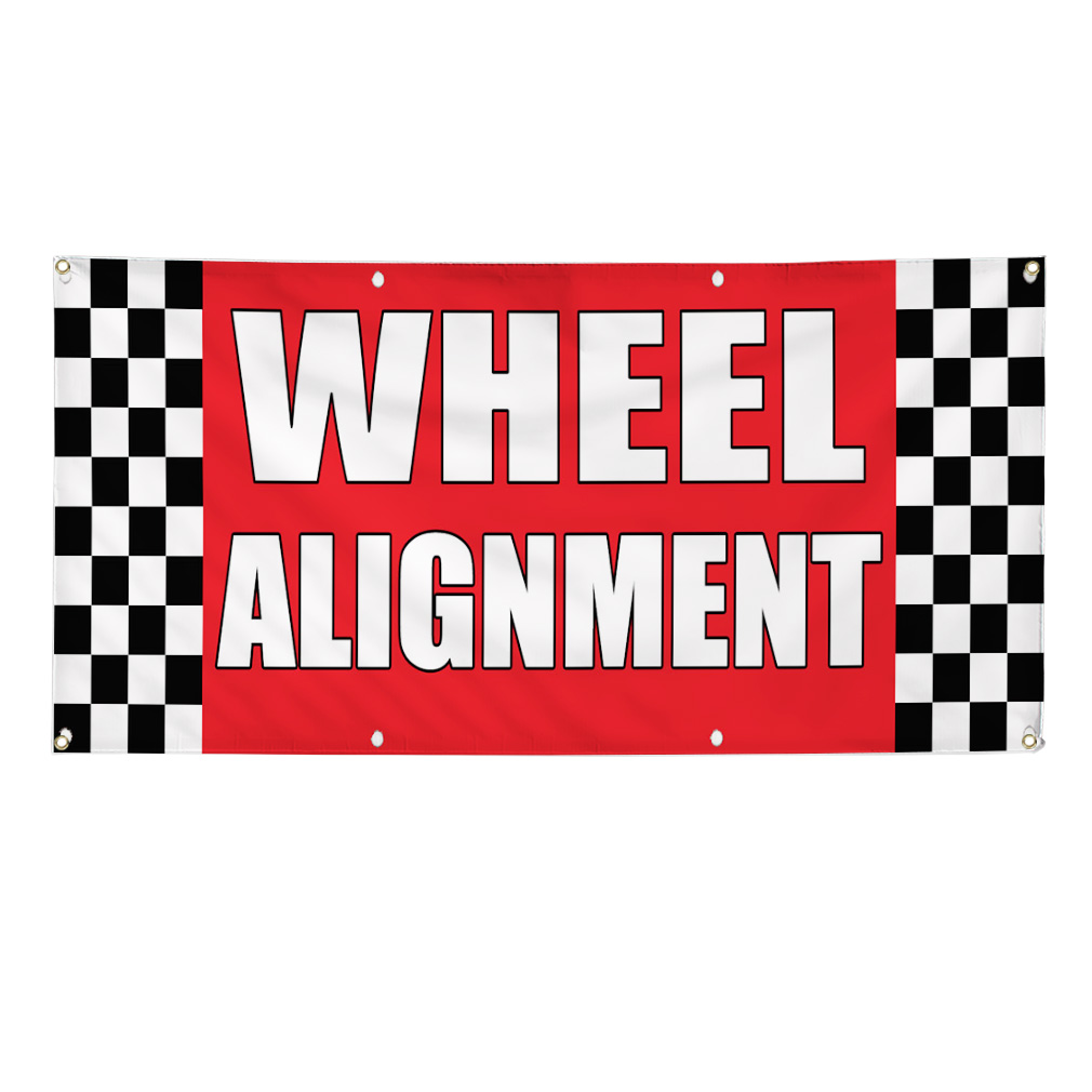 WHEEL ALIGNMENT Auto Body Shop Car Repair Banner Sign 3 ft x 6 ft /w 6 ...