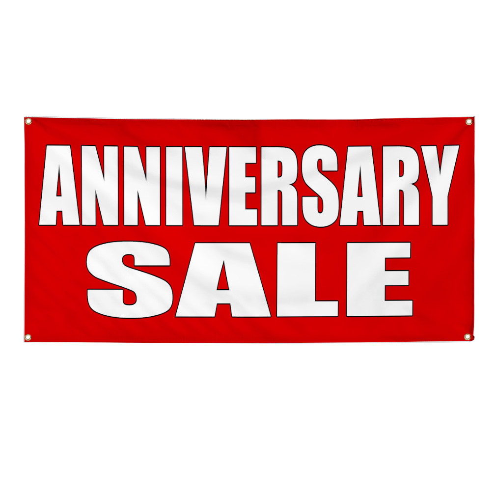 ANNIVERSARY SALE Promotion Business Sign Banner 2' x 4' w/ 4 Grommets