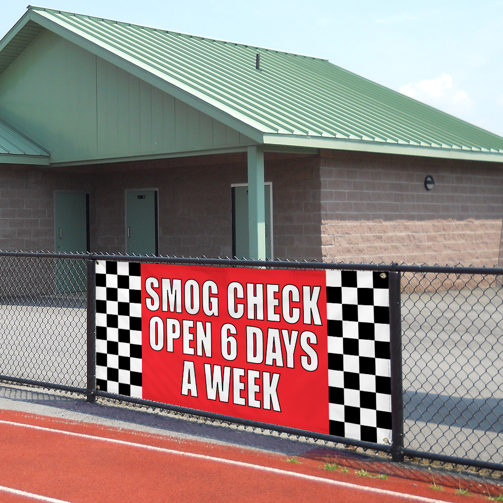 Vinyl Banner Multiple Options Smog Check Open 6 Days A Week Auto Body ...