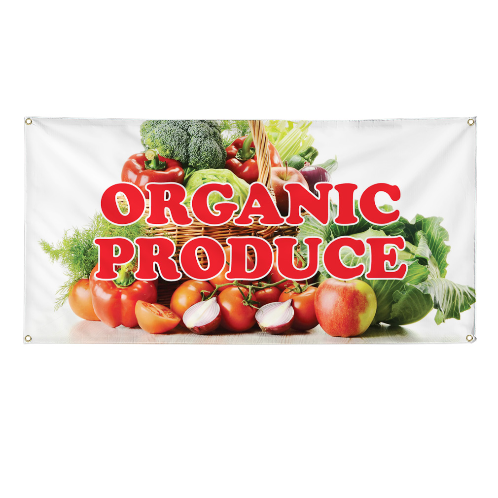 Vinyl Banner Multiple Options Organic Produce Advertising Printing ...