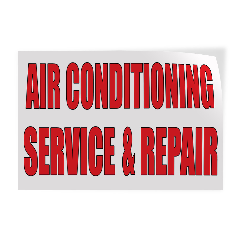 Decal Stickers Air Conditioning Service & Repair Body Shop Store Sign ...