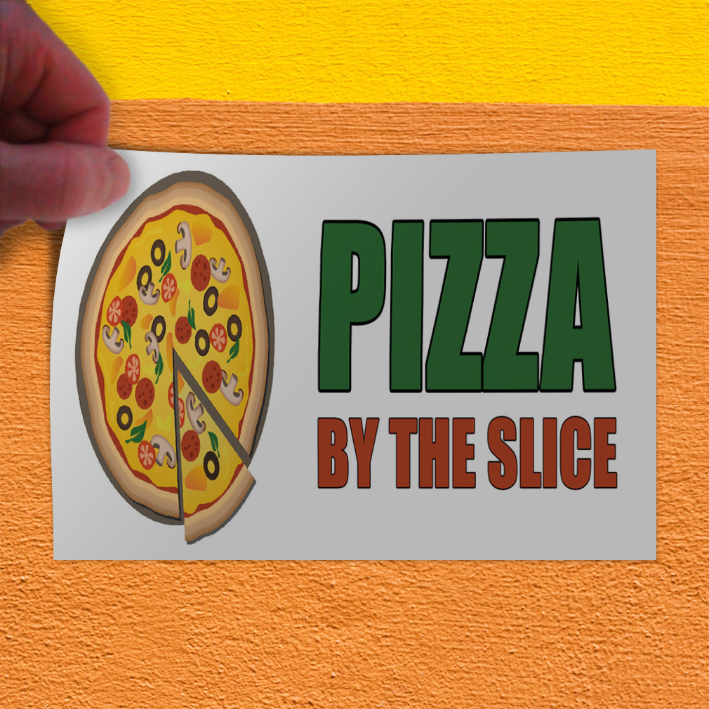 Decal Stickers Pizza by The Slice Pizzeria Advertisement Vinyl Store ...
