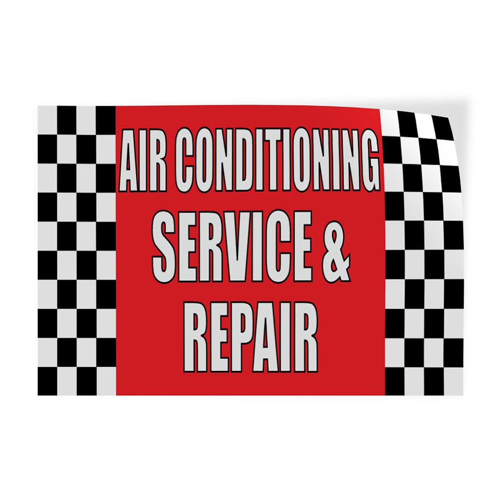 Decal Stickers Air Conditioning Service & Repair Body Shop Store Sign ...