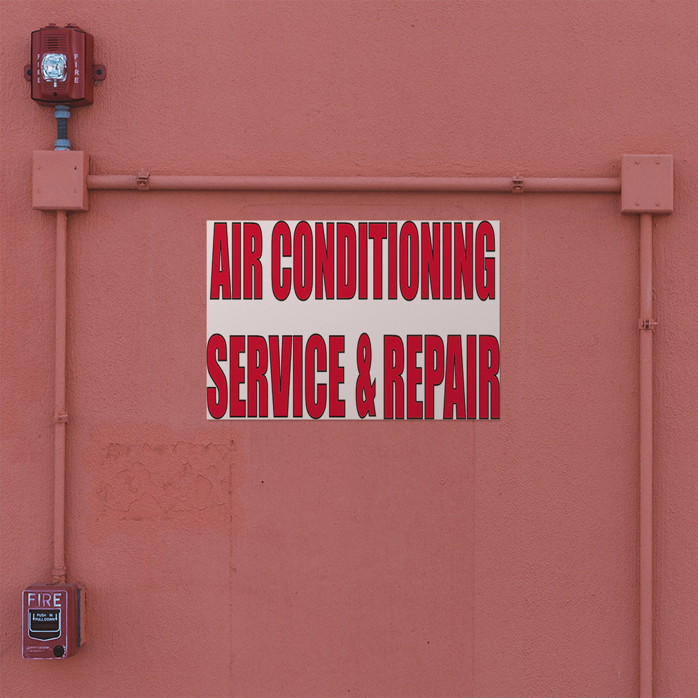 Decal Stickers Air Conditioning Service & Repair Body Shop Store Sign ...