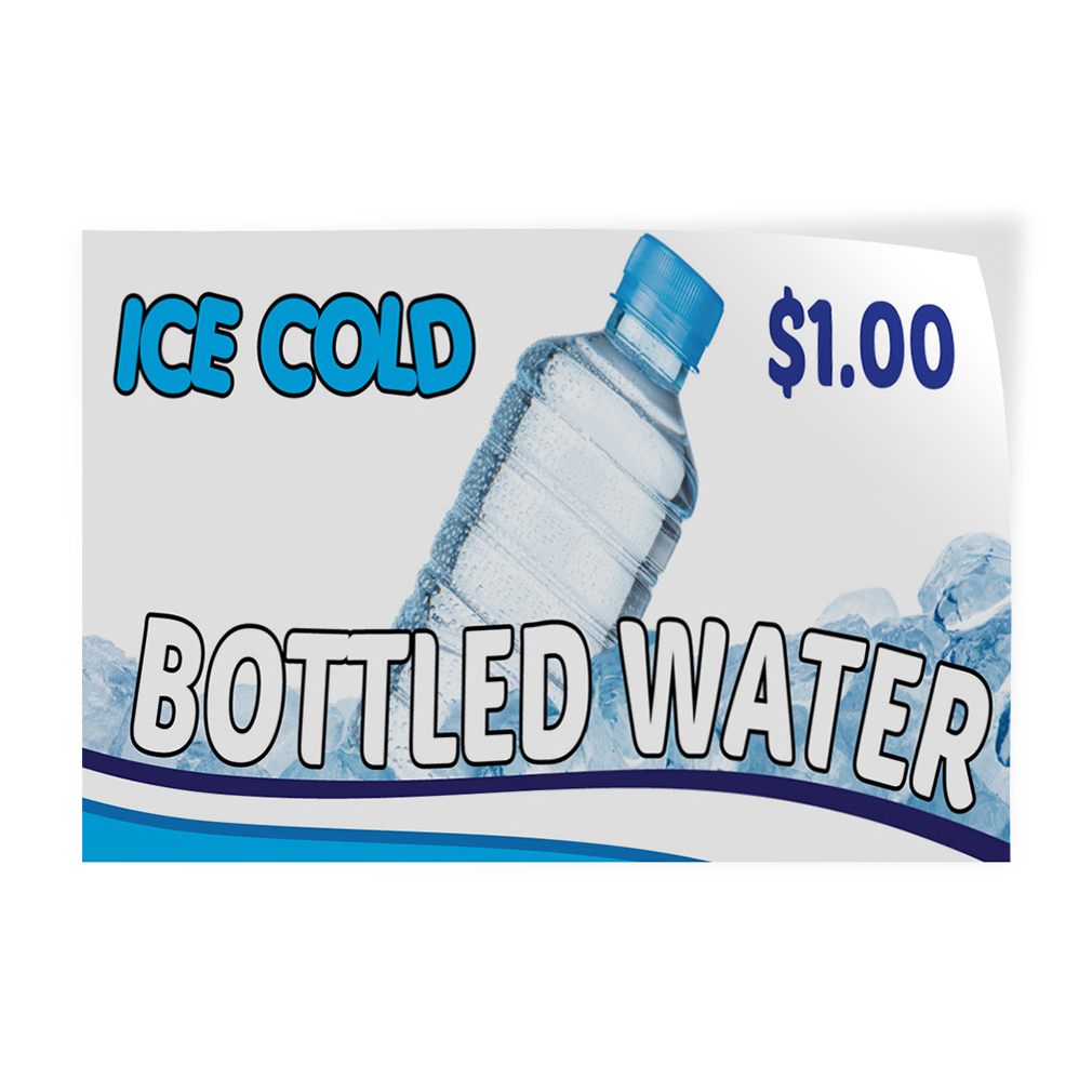 Decal Stickers Ice Cold $ 1.00 Bottled Water Vinyl Store Sign Label | eBay