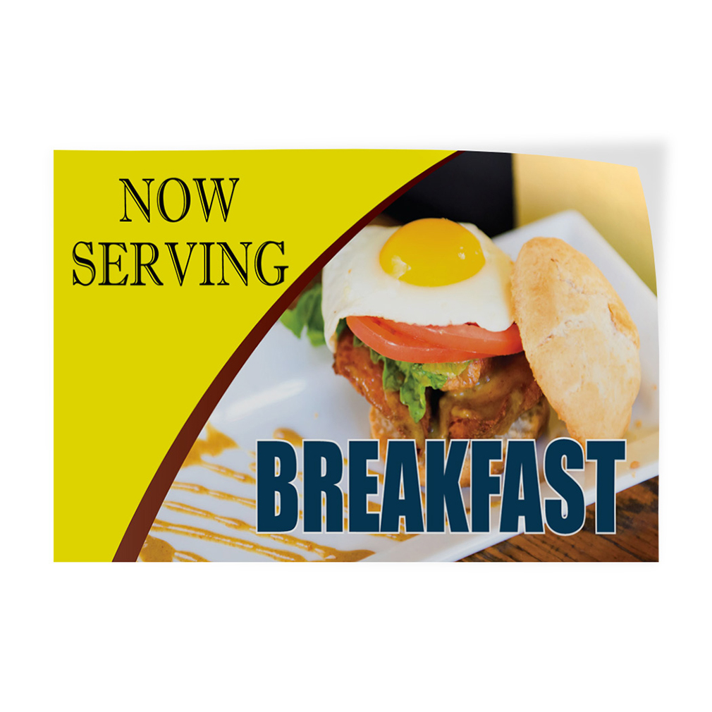 Decal Stickers Now Serving Breakfast Advertising Printing Vinyl Store ...