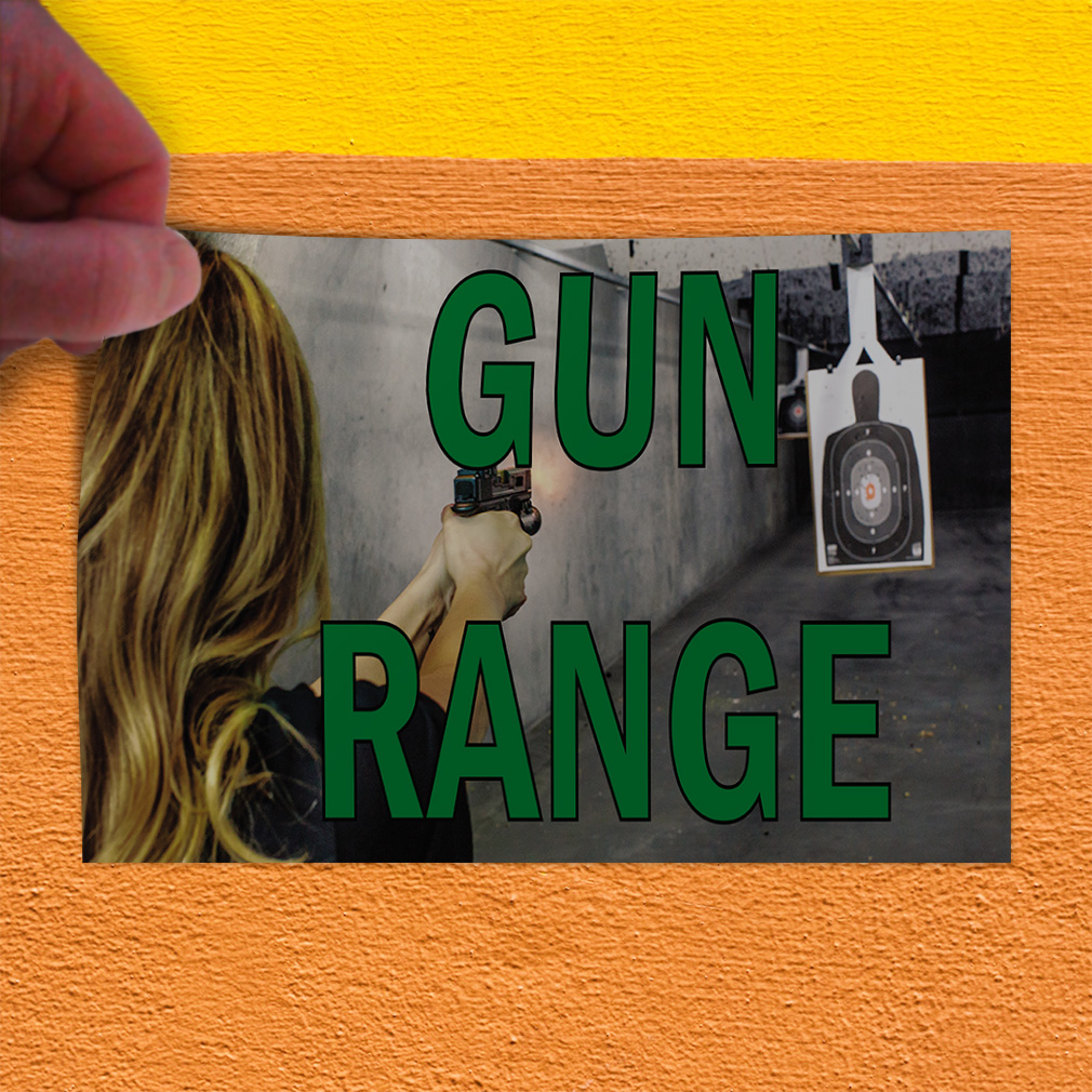 Decal Stickers Gun Range Red Vinyl Store Sign Label Industrial & Craft ...