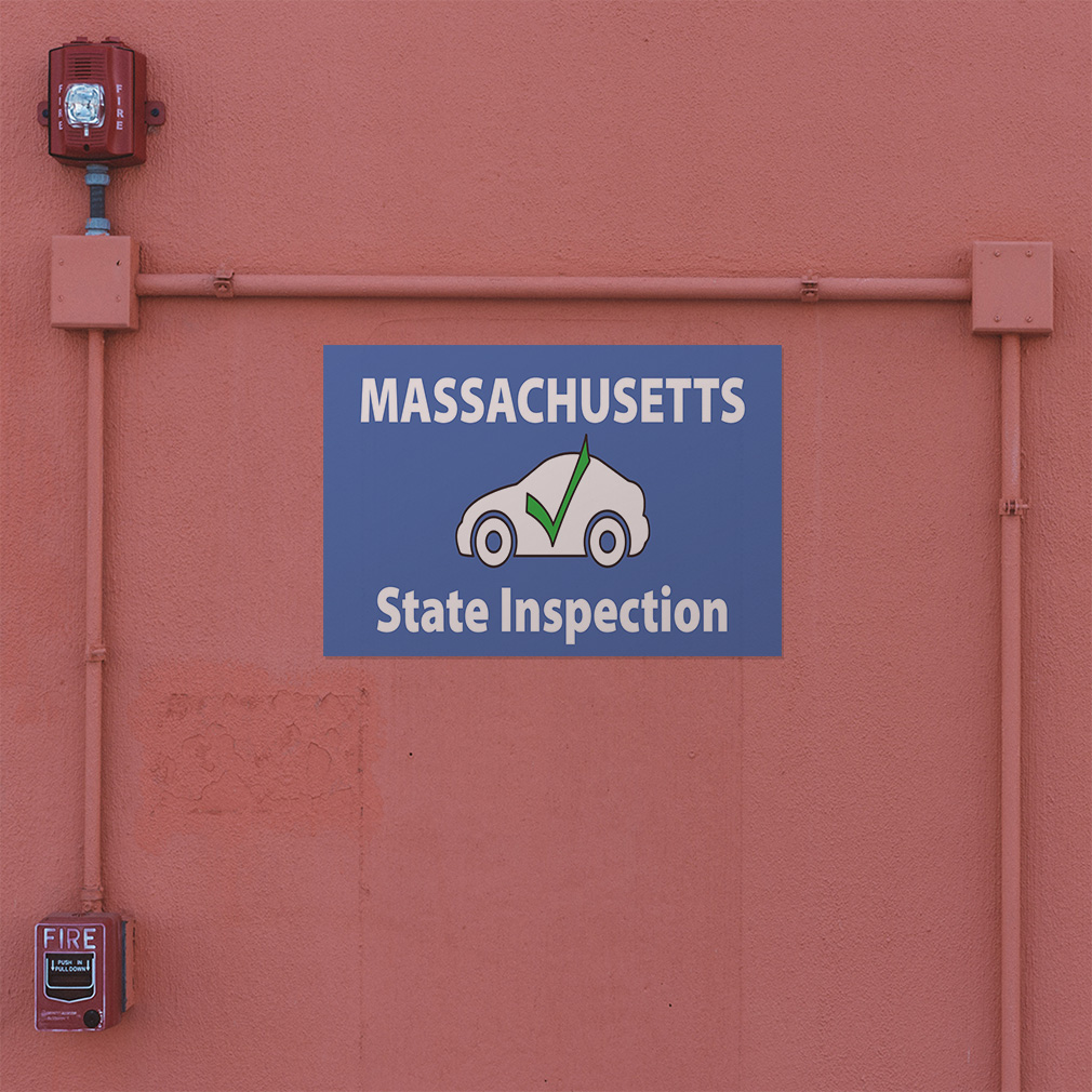 Decal Stickers Massachusetts State Inspection Red Blue Vinyl Store Sign ...
