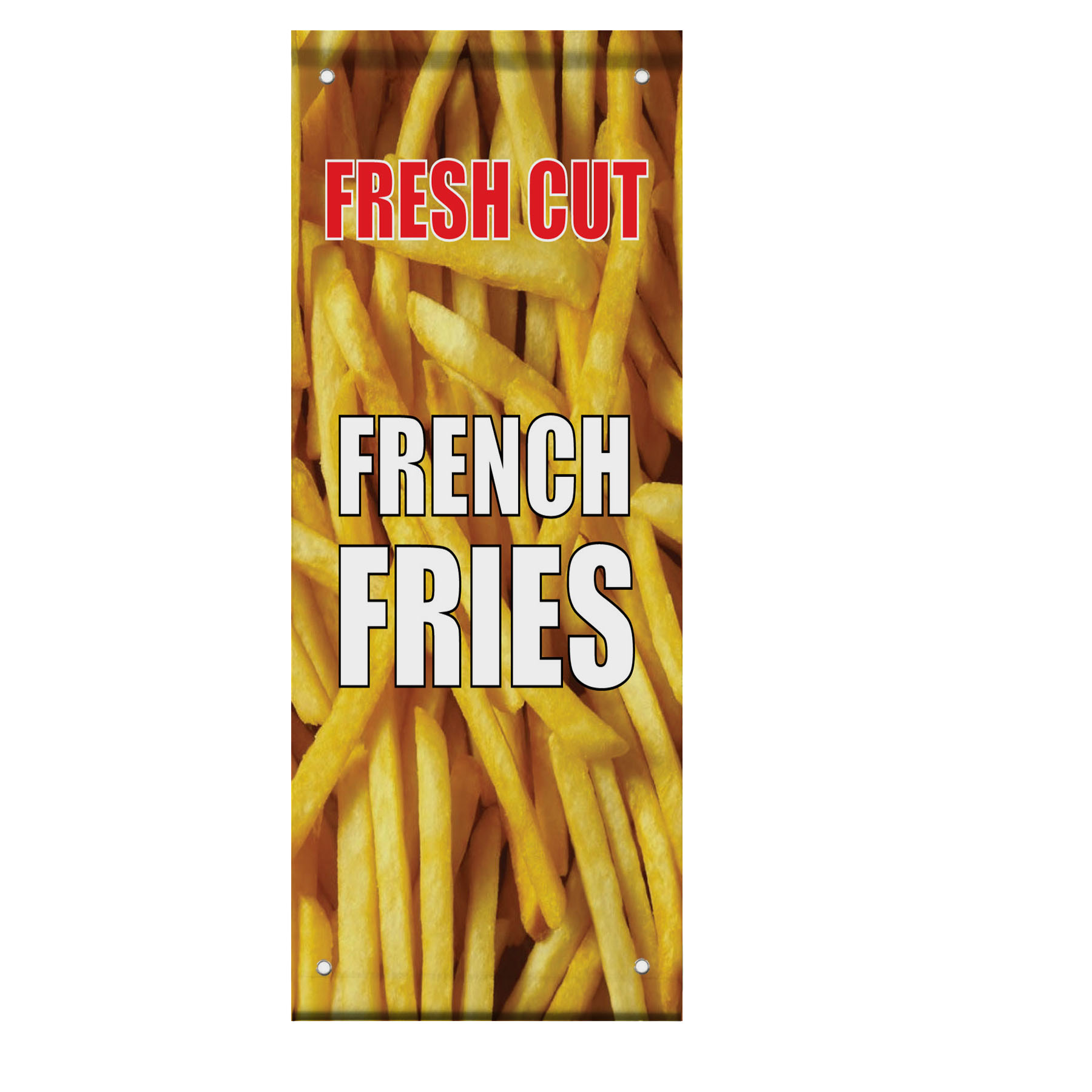 Fresh Cut French Fries Caf? Restaurant Bar Double Sided Pole Banner Sign