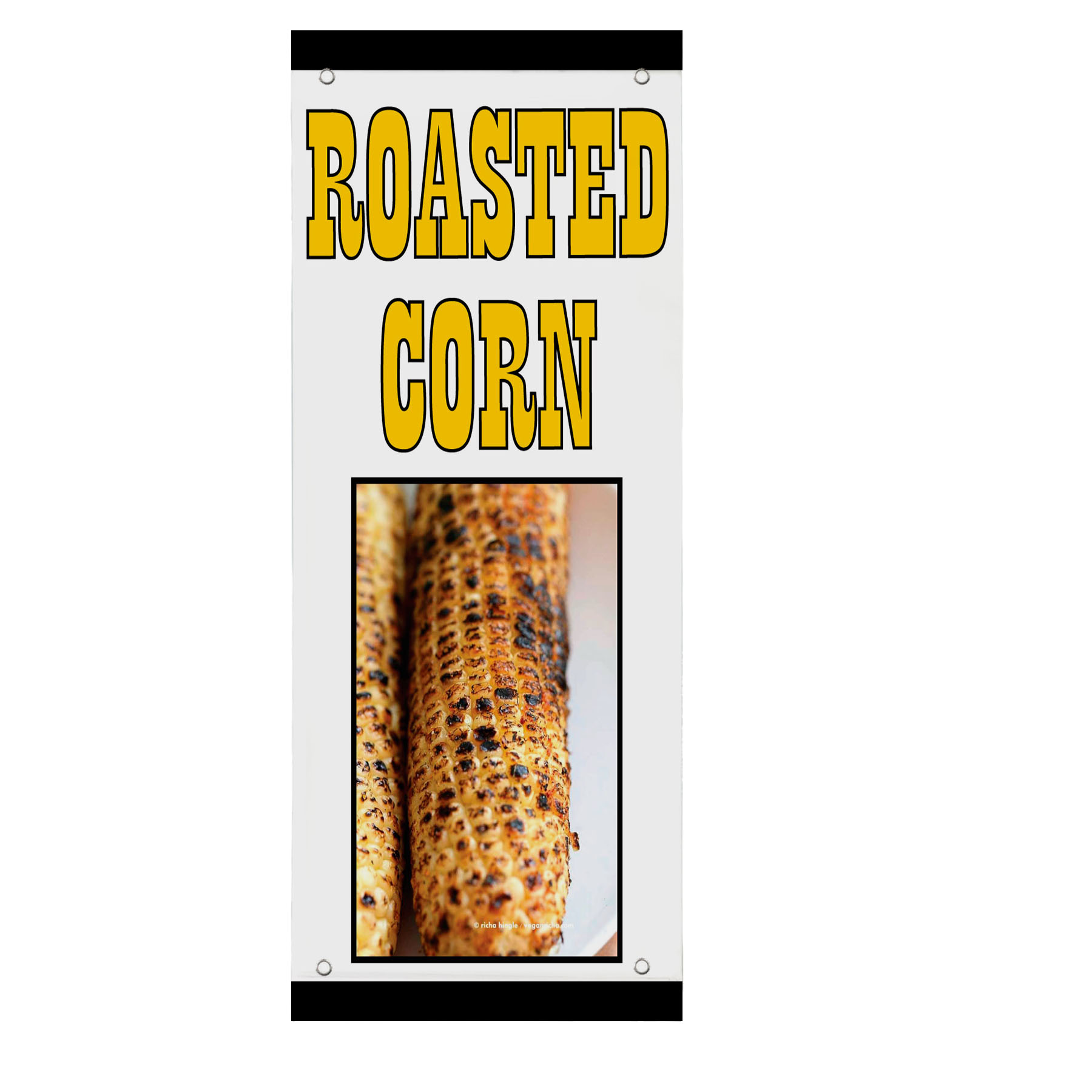ROASTED CORN Food Fair Restaurant Cafe Market Double Sided Pole Banner ...