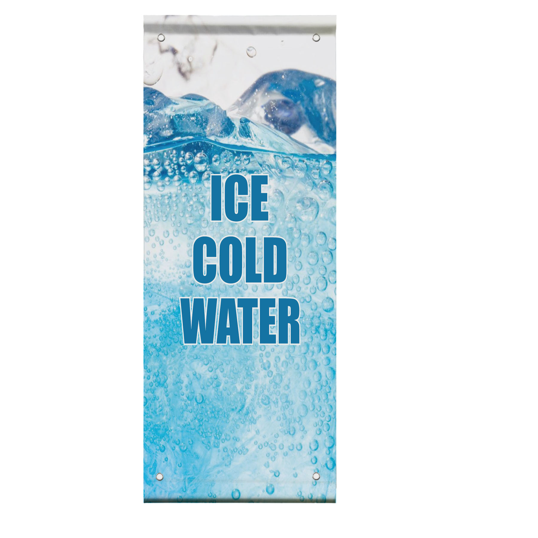 Ice Cold Water Food And Drink Double Sided Vertical Pole Banner Sign | eBay