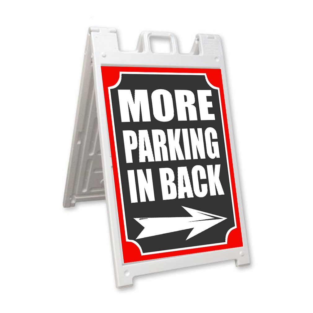 More Parking in Back Arrow Right Signicade A-Frame Sidewalk Sandwich ...